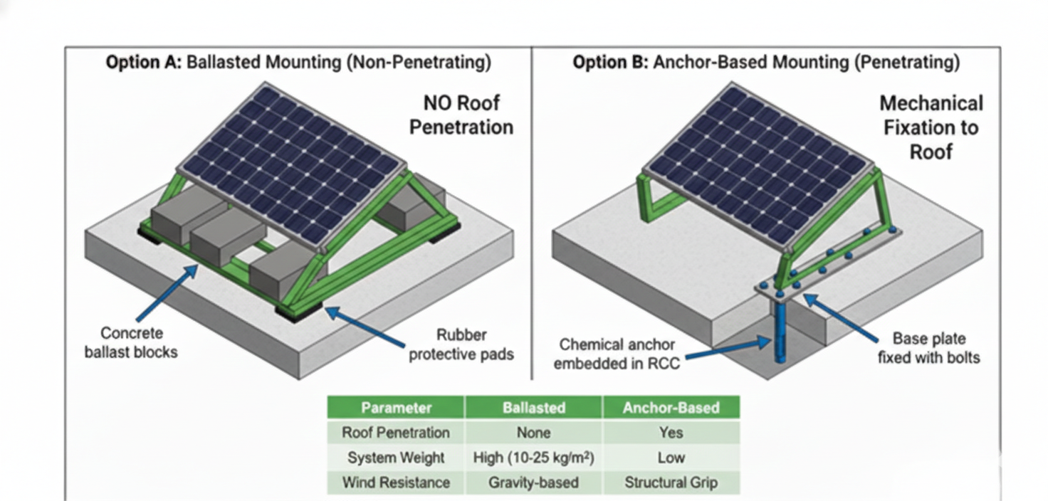 Ballasted vs Anchor-Based Solar Mounting: Choosing the Right Rooftop ...