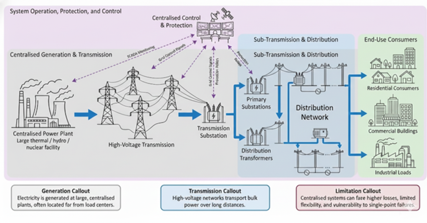 Blog Title: How Traditional Power Grids Work — Generation, Transmission ...